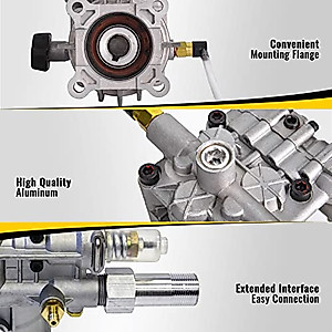 SurmountWay 3200PSI Pressure Washer Pump Horizontal 3/4" Shaft Replacement Power Washer Pump 2.4 GPM for 309515003,308418007, K2400HH (Horizontal)