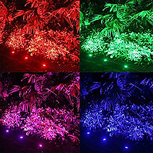 ZUCKEO Landscape Lighting 6W RGB Low Voltage LED Landscape Lights 12V 24V Garden Pathway Lights Waterproof Remote Control 16 Color Changing Decorative Lights for Indoors Outdoors(8 Pack)