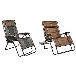 TIMBER RIDGE Outdoor Reclining Patio Chair XL (1 Count) and 33In Wide XXL Zero Gravity Reclining Lounge Chair
