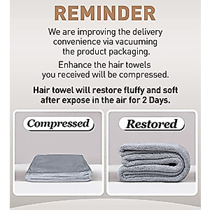 Hicober Microfiber Hair Towel, 3 Packs Hair Turbans for Wet Hair, Drying Hair Wrap Towels for Curly Hair Women Anti Frizz(Purple,Blue,Grey)