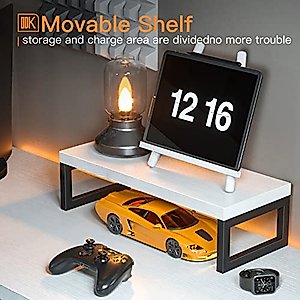 ODK L Shaped Desk, 59" Computer Corner Desk, Gaming Desk, Home Office Writing Desk with Monitor Shelf, Space-Saving Workstation Desk, Modern Simple Wooden Desk, Easy to Assemble, White