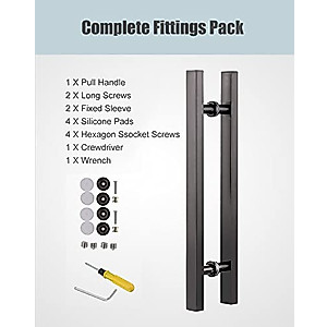 Heavy Duty Commercial Sliding Glass Barn Door Handle Pull, H-molding Contemporary Interior Exterior Door Pull Push Handles, 20/23/32/47/59inch Long, Back-to-Back Mount (Matte Black 120cm/47.2in)