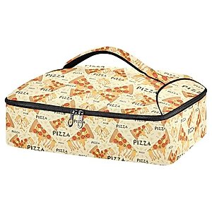 Kcldeci Insulated Thermal Food Carrier Insulated Casserole Carrier for Hot or Cold Food,Pizza Doodle Food Insulated Tote Bag for Potluck Cookouts Parties Picnic,Lasagna Lugger