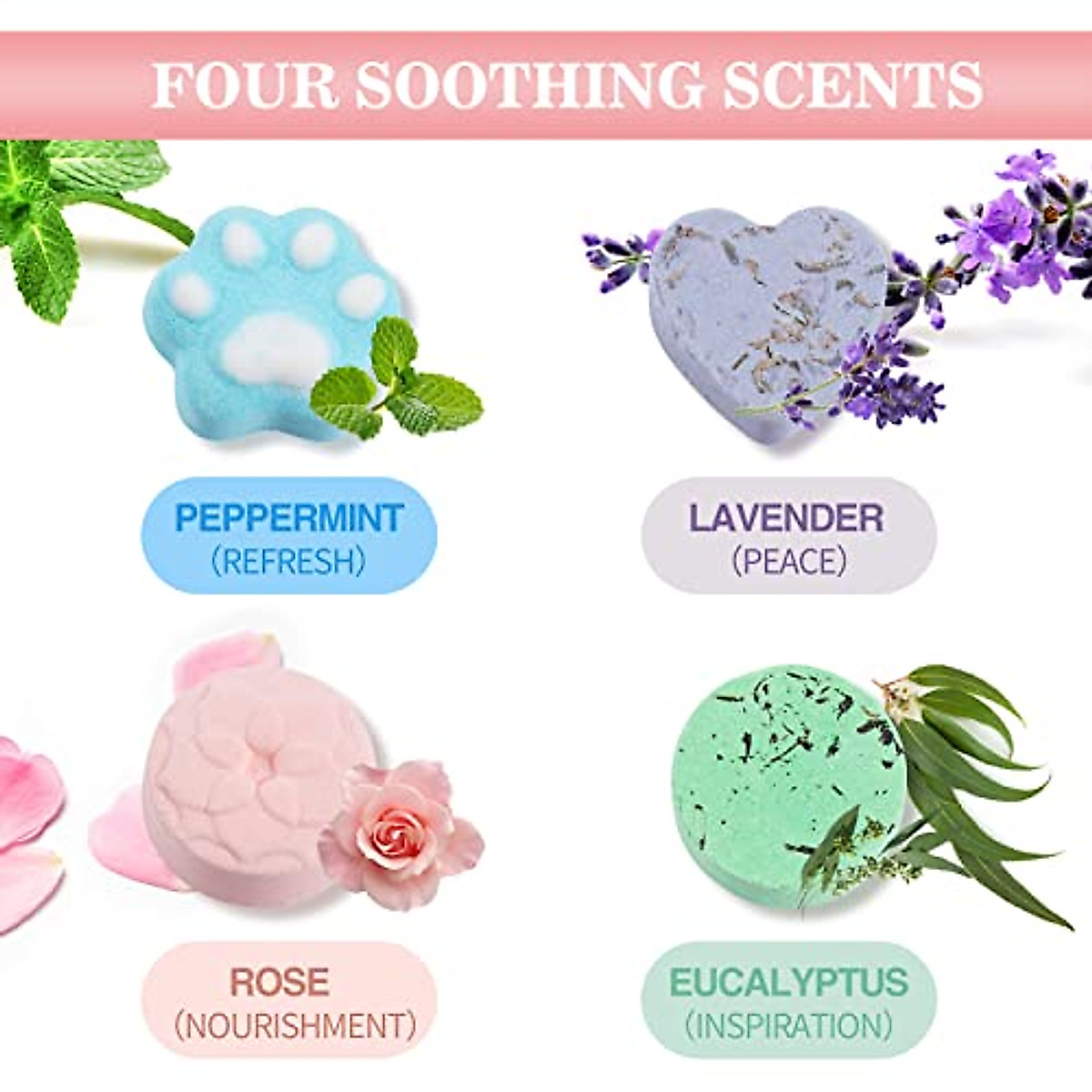 Aromatherapy Gifts for Women- 12Pcs Shower Steamer Aromatherapy Self Care Gifts for Women Christmas Gifts for Stress Relief Home SPA Gifts for Women- Stocking Stuffers for Adults (4 Scents)