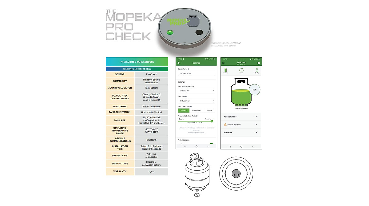 Mopeka Pro Check Wireless Propane Sensor - App-Enabled Tank Gauge