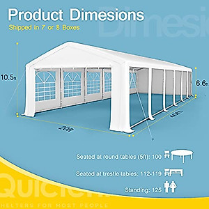 Quictent 20'x 40' Upgraded Galvanized Heavy Duty Gazebo Party Wedding Tent Canopy Carport Shelter with Carry Bags(20x40, White)