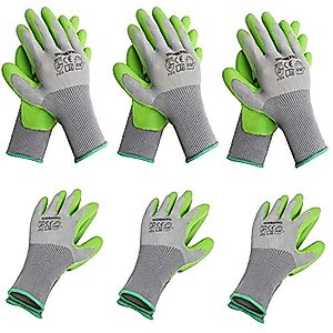 WORKPRO 6 Pairs Garden Gloves, Work Glove with Eco Latex Palm Coated, Working Gloves for Weeding, Digging, Raking and Pruning(M)