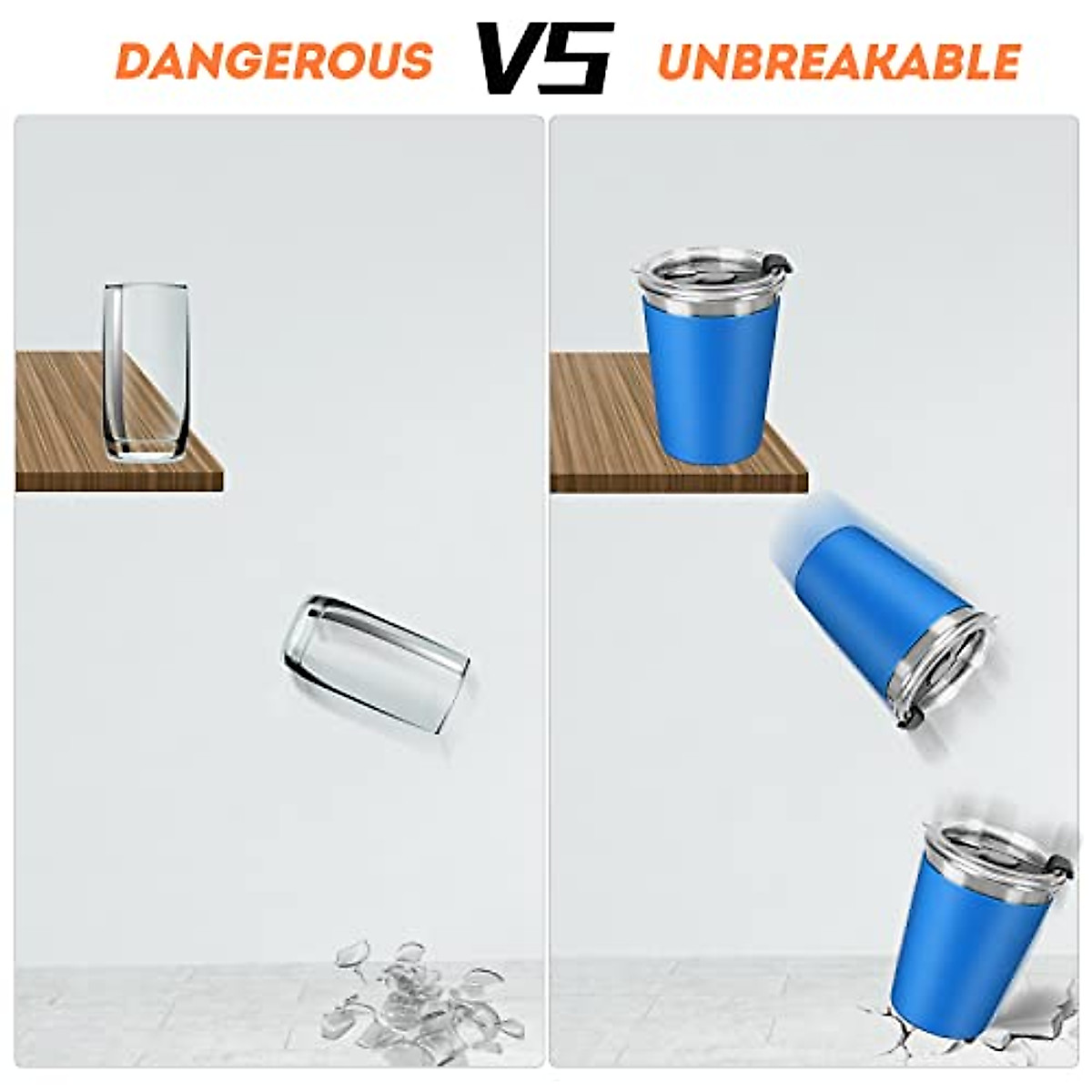 Kids Cups with Lids and Straws, 12oz Spill Proof Drinking Cups Stainless Steel Sippy Cups for Baby, Kids Tumblers with Straws and Lids Toddler Insulated Smoothie Cups Mugs for School, Outdoor, 5 Pack