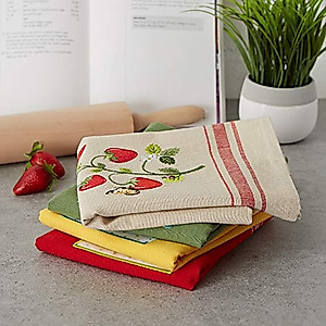 DII Decorative Cotton Kitchen Dish Towel Set, 18x28, Strawberry Patch, 4 Piece
