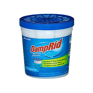 DampRid Refillable Moisture Absorber, 10.5 oz. Cups, 4 Pack, Fragrance Free, Traps Moisture for Fresher, Cleaner Air, No Electricity Required, Lasts Up To 60 Days
