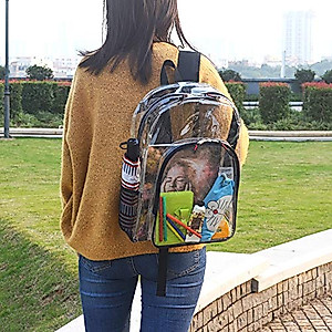 Clear Backpack, Heavy Duty See Through Backpack, Transparent Large Bookbag for College, Work, Security Travel & Sports