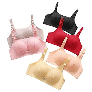 Lace Bras for Women Sexy Underwear No Underwire Push Up Bra Plus Size Wirefree Full Coverage Comfort Everyday Bralette Everyday Bras for Women Camisetas De Yoga para Pink