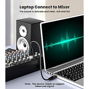 tisino 3.5mm to XLR Balanced Cable Adapter, Gold-Plated 1/8 inch Mini Jack Aux to XLR Male Mono Audio Cord for Cell Phone, Laptop, Speaker, Mixer - 1ft