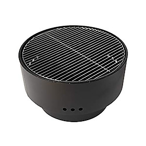 Fire Sense 60532 Fire Pit Revolver Wood Burning Lightweight Portable Outdoor Firepit Backyard Fireplace for Camping Bonfire with Grill Rack & Hardwood Top - 24“