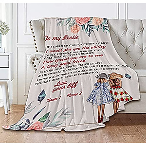 Launchigo Customized to My Bestie Blanket from Best Friend. BFF Soft Fleece Throw Blanket, Gift for Birthday, Christmas & Friendship Day.[Custom] (to My Bestie-from BFF 03, 50" X 60")
