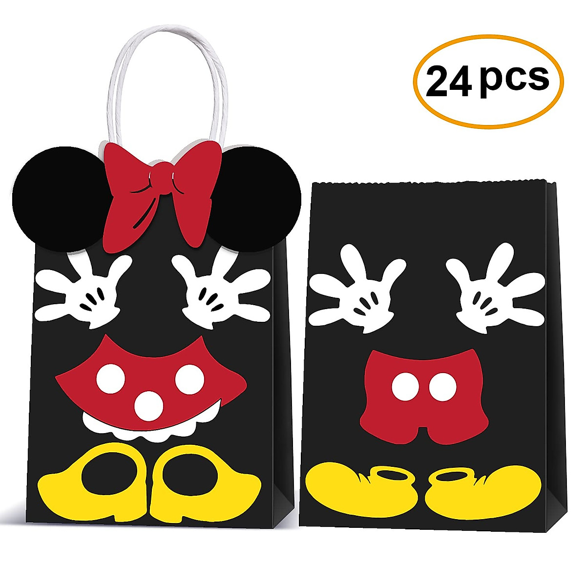 NOVIIML e Party Supplies Bags -Micky Minie Paper Treat Candy Gift Bags for Kids Birthday Micky Minie Party Supplies -24 Piece