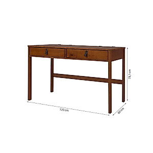 memomad Bali Home Office Solid Wood Desk with Drawers (Caramel)