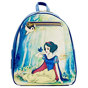 Loungefly - Disney - Snow White in The Forest - Mini Backpack Purse With Bluebird Charm