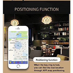 Anti-Lost Cowhide Leather Key Ring, with Alarm, Bluetooth, Position Record (via Phone GPS) (Blue)