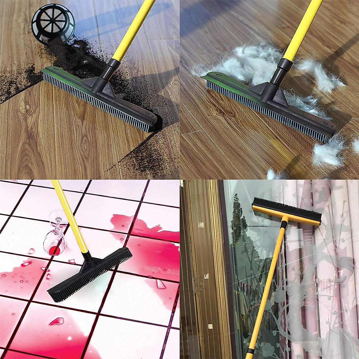 Indigo Petco Hair Remover Broom, Indigo Petco Broom, Rubber Broom for Pet Hair, Carpet Rake for Pet Hair Removal, Rubber Broom Pet Hair Remover, Indigo Pet Broom for Carpets,Mats,Couch (Red)