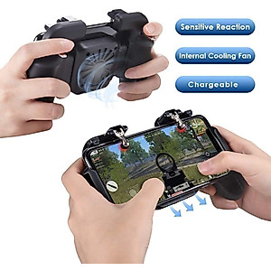 Game Controller Multifunction Mobile Phone Controller with Cooling Fan Gaming Triggers Gamepad Phone Holder Gaming Grip