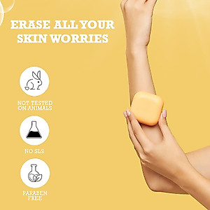 Koji White Kojic Acid & Vitamin C Brightening Soap, Hydrating Face & Body For Radiant Glow Skin, Nourishing, Moisturizing, Even Tone Cleansing Bar, Vegan, Paraben-Free, 2.82 oz (2 Bars)