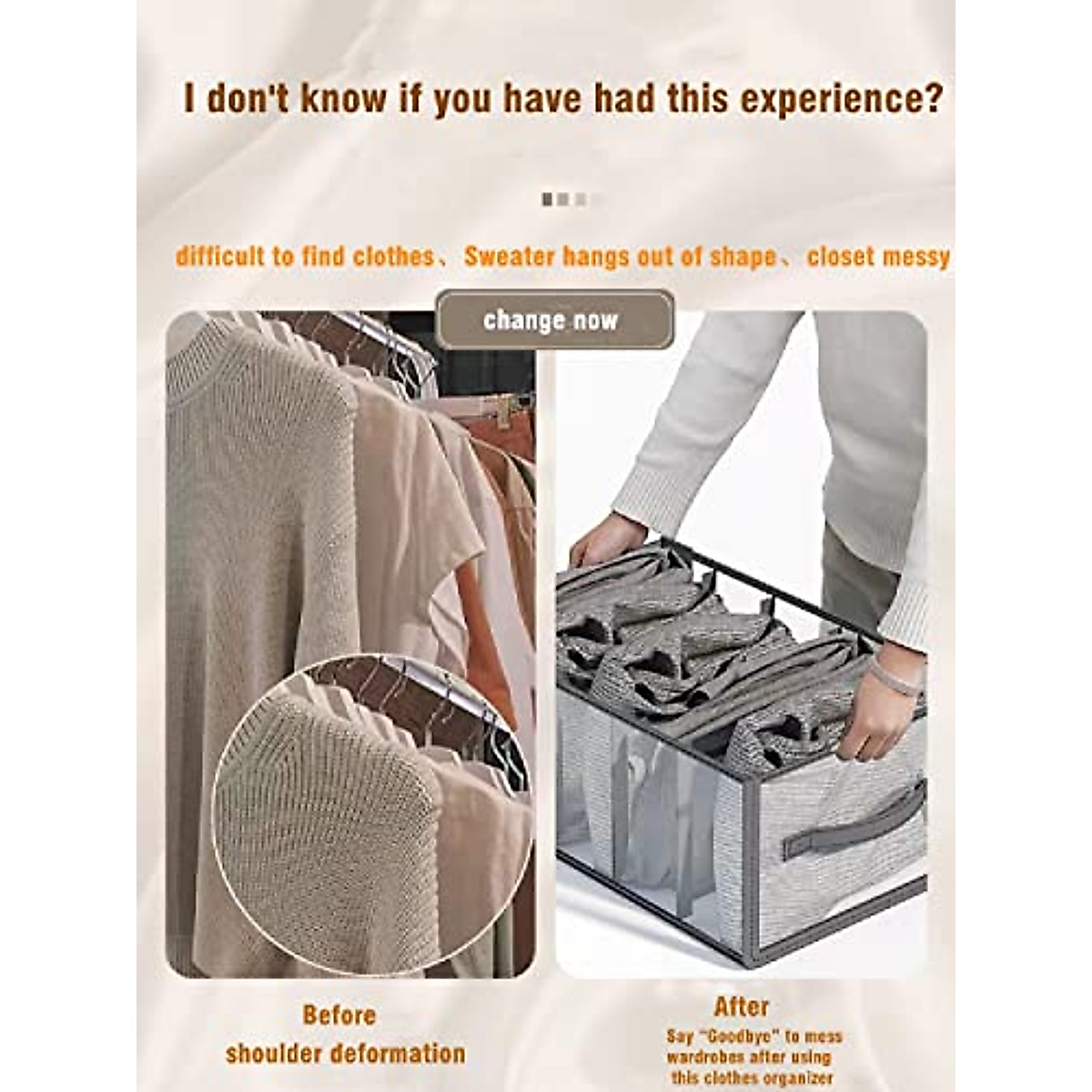 Upgraded 7 Grids Wardrobe Clothes Organizer for Drawer, Clothes Organizer for Folded Clothes, Jean Storage Organizers for Closet T-shirt Pants Legging (Green, 2Pcs)