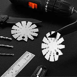 2 Pieces Stainless Steel Bevel Gauge Axe Angle Gauge Round Shape Knife Angle Finder Knife Blade Angle Gauge 15-120 Degree for Measuring Knife Angle