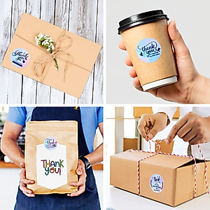 Qpout 600pcs Thank You Stickers 2 inch, Unique Rainbow Thank You Labels Sticker, Thank You for Supporting My Small Business Sticker for Gifts Bags Packing/Party Favor Thank You Stickers