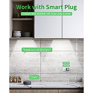 Vovamo Plug-in Under Cabinet Lighting, Dimmable Under Counter Lights for Kitchen, 2pcs 12 Inch, Cold White 6000K Linkable USB Led Closet Light, Wired Indoor Night Lights Bar for Desk, Sink,Workbench