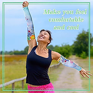 12 Pairs Gardening Arm Sleeves for Women Farm Summer Sun Protection Cooling Sleeves Flower Sleeves Farmers Sleeves Arm Covers for Men Work Running Sports Cycling Hiking