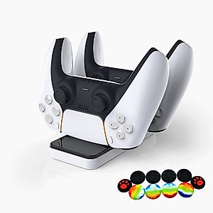 Controller Charger for Ps5 Playstation 5, Portable Dual Fast Charging Station with Safety Chip Protection+LED Indicator+Type C Ports for Playstation 5 Controller (NO.1)