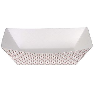 UEG CLUB 3lb Food Paper Tray, Red & White Check, Disposable, Suitable for Serving Fried Chicken, Burgers, Fries, Pasta, Seafood, and Other Similar Food Items