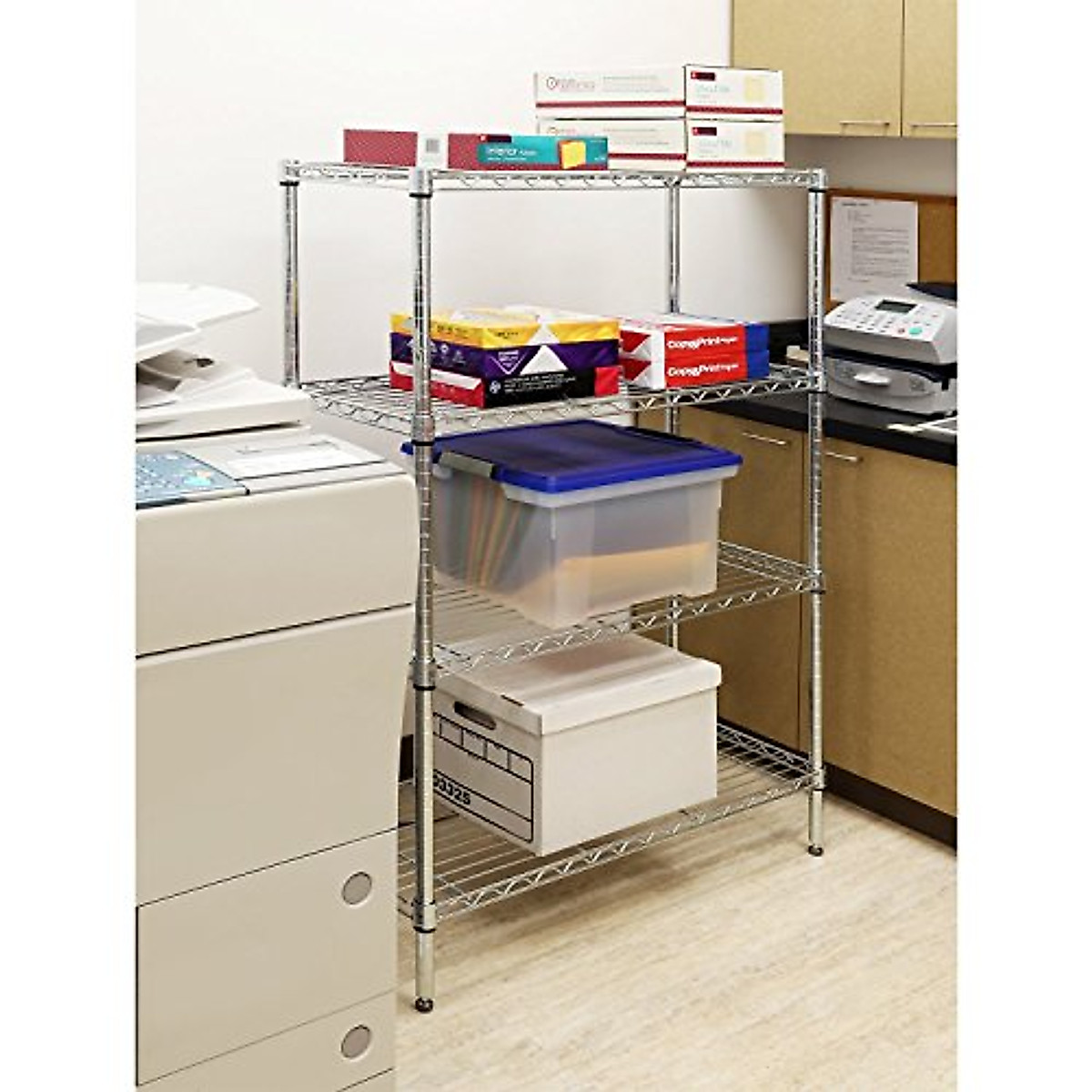 Seville Classics 4-Tier UltraZinc NSF Steel Wire Shelving, 14" D x 36" W x 54" H