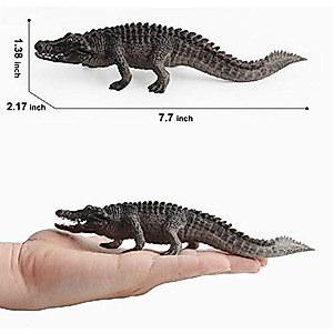 Warmtree Simulated Crocodiles Model Realistic Alligator Figurines Plastic Crocodile Action Figure, Set of 3