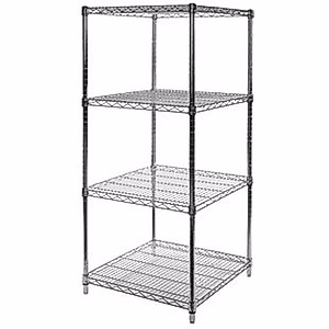 Shelving Inc. 24" d x 24" w x 64" h Chrome Wire Shelving with 4 Shelves