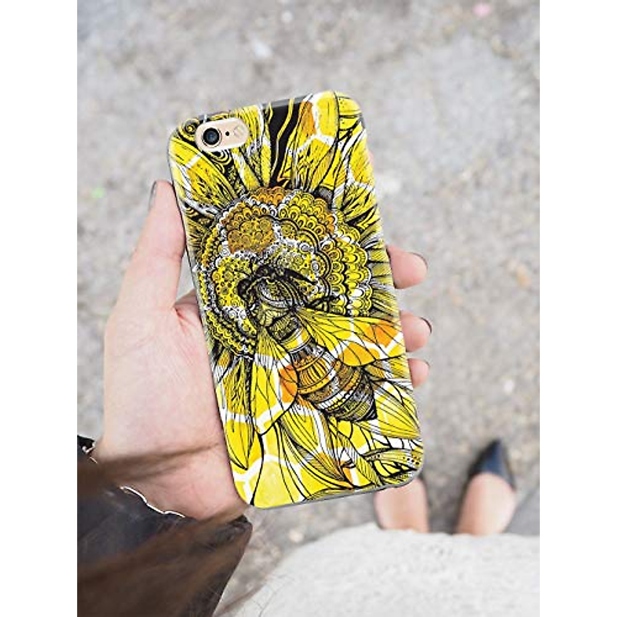 Inspired Cases - 3D Textured Galaxy Note 10 Plus Case - Rubber Bumper Cover - Protective Phone Case for Samsung Galaxy Note 10 Plus - Sunflower Honey Bee - White