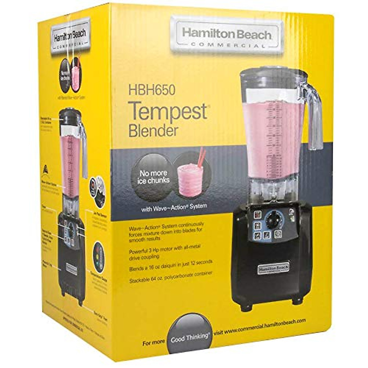 Hamilton Beach HBH650 Commercial Tempest Blender, Black