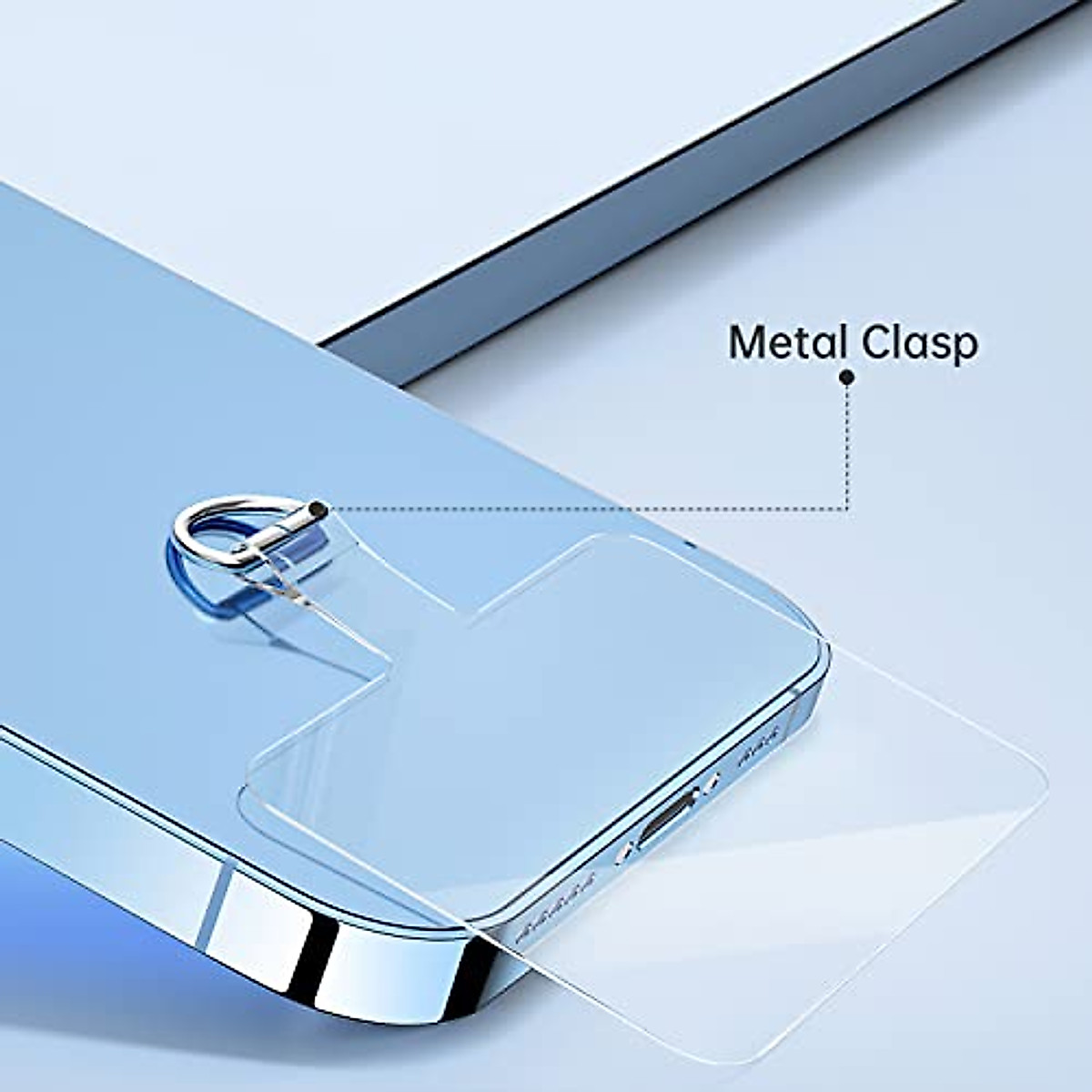 MOHOPE Universal Crossbody Phone Lanyard, Phone Lanyards for Around The Neck, Anti Loss, Soft Touch Nylon Phone Strap Crossbody with One Touch Clasp and Compatible with Most Smartphones(Silver)