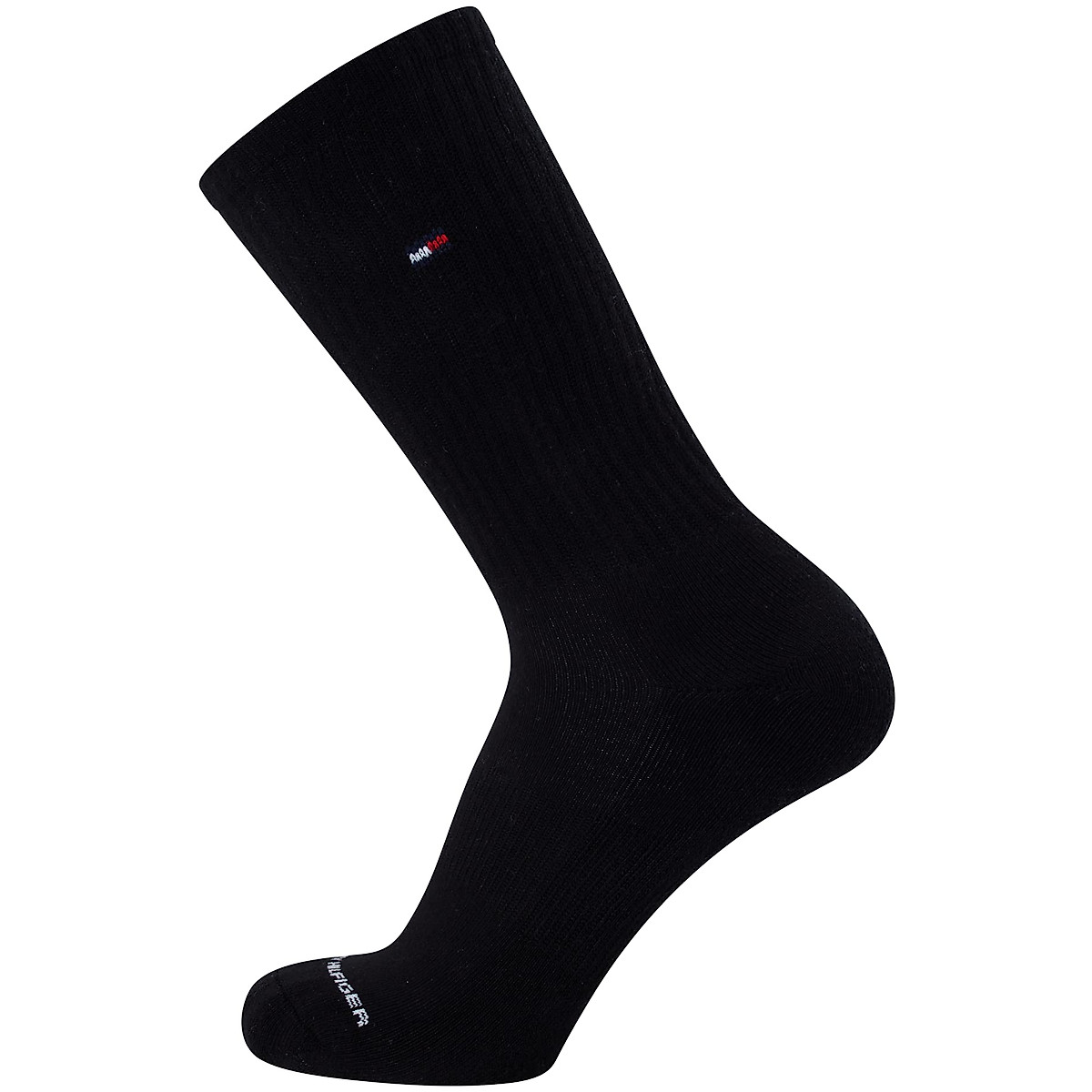 Tommy Hilfiger Men's Athletic Socks - Cushioned Crew Socks (10 Pack), Size 7-12, Pure Black