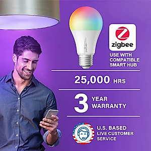 Sengled Zigbee Smart Light Bulbs, Smart Hub Required, Works with SmartThings and Echo with Built-in Hub, Voice Control with Alexa and Google Home, Color Changing 60W Eqv. A19 Alexa Light Bulb, 3 Pack