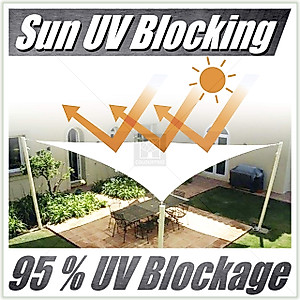 ColourTree 12' x 16' Gray Rectangle CTAPR1216 Sun Shade Sail Canopy Mesh Fabric UV Block - Commercial Heavy Duty - 190 GSM - 3 Years Warranty (We Make Custom Size)