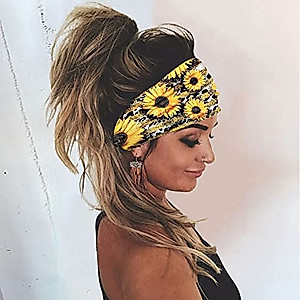 minjiSF Women Print Headband Elastic Head Wrap Hair Band Bandana Headband Metal Hairband for Men