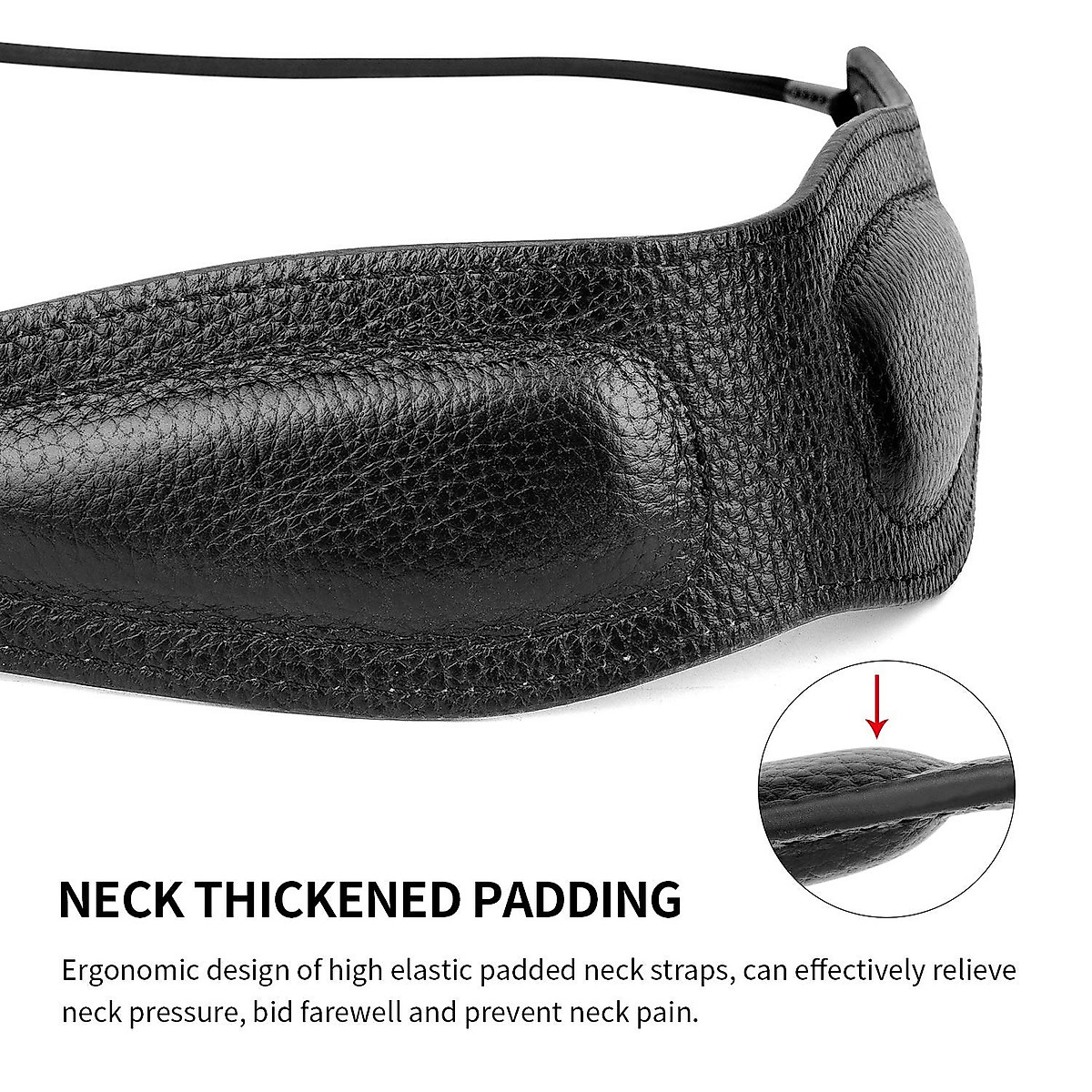 Rinastore Saxophone Strap Genuine Leather Sax Neck Strap with Soft Thick Pad for Soprano Tenor Alto Sax and Clarinets Oboes1