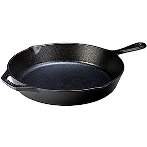 Lodge Seasoned Cast Iron Skillet with Scrub Brush- 12 inch Cast Iron Frying Pan With 10 inch Bristle Brush