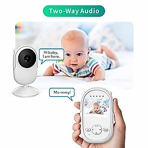 MOSTCLOUD Video Baby Monitor with NO WiFi,Baby Monitor with Camera and Audio, Auto Night Vision, 2 Way Audio Talk, Lullabye Music, Long Battery Life, 2X Zoom,960ft Long Range