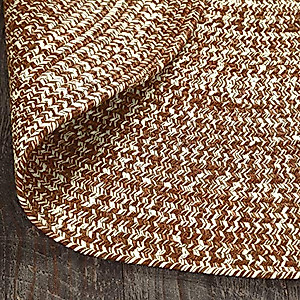 SUPERIOR Kinallen Reversible Braided Oval Indoor/Outdoor Area Rug, 8' x 10', Brick-White