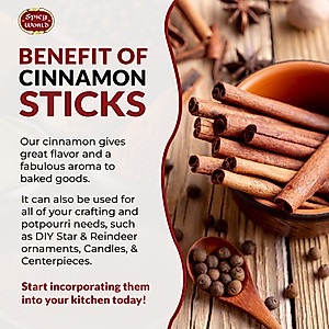 Spicy World Cinnamon Sticks 1.75 Pound Bulk Bag - 150 to 175 Sticks - Strong Aroma, Perfect for Baking, Cooking & Beverages - 3+ Inches Length - Cassia Saigon Cinnamon from Vietnam 28 Oz