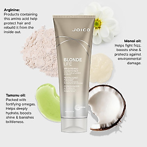 Joico Blonde Life Brightening Conditioner | For Blonde Hair | Illuminate Hydration & Softness | Add Softness & Smoothness | Sulfate Free | With Monoi & Tamanu Oil | 8.5 Fl Oz
