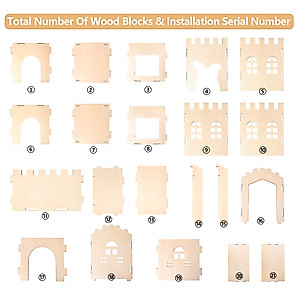 Extra Large Rabbit Castle Hideout Bunny House, Wooden Bunny Hideout for Indoor Rabbit Play Houses and Hideouts Nut Castle